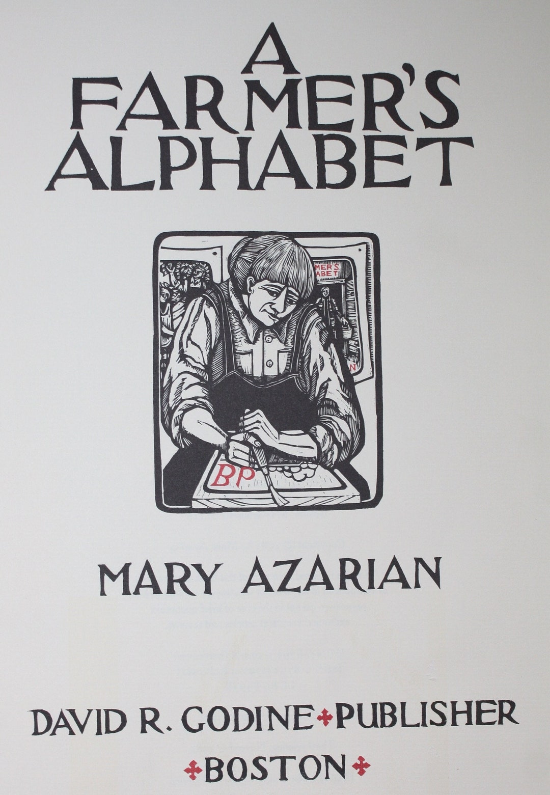 A Farmer's Alphabet Children's Book Mary Azarian 1981 Nursery Art Hard ...