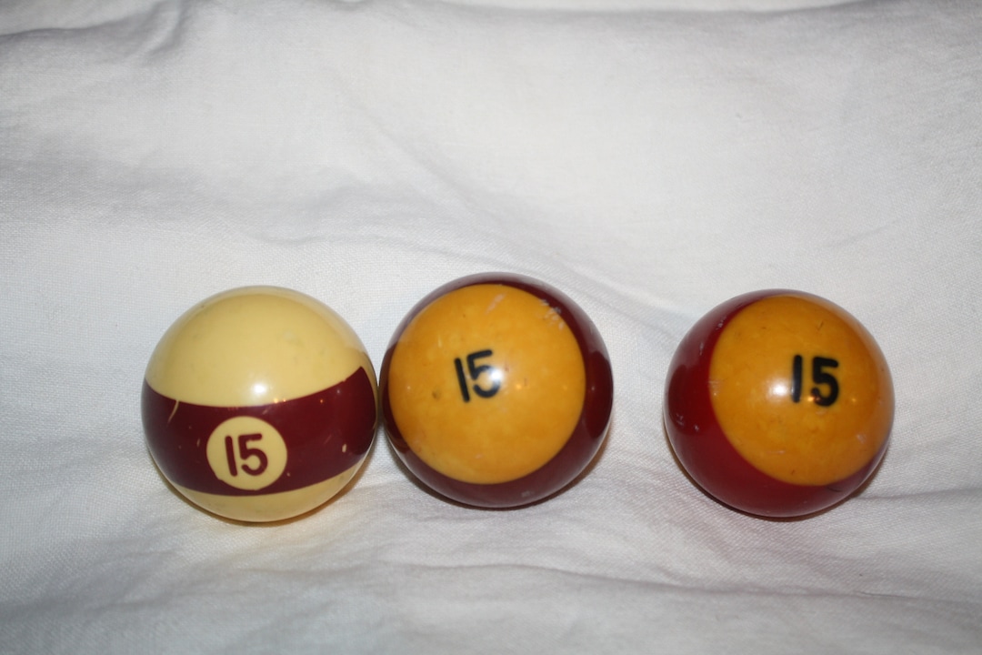 Vintage Number 15 Billiard Ball Pool Ball Striped Maroon Pool Ball - Etsy