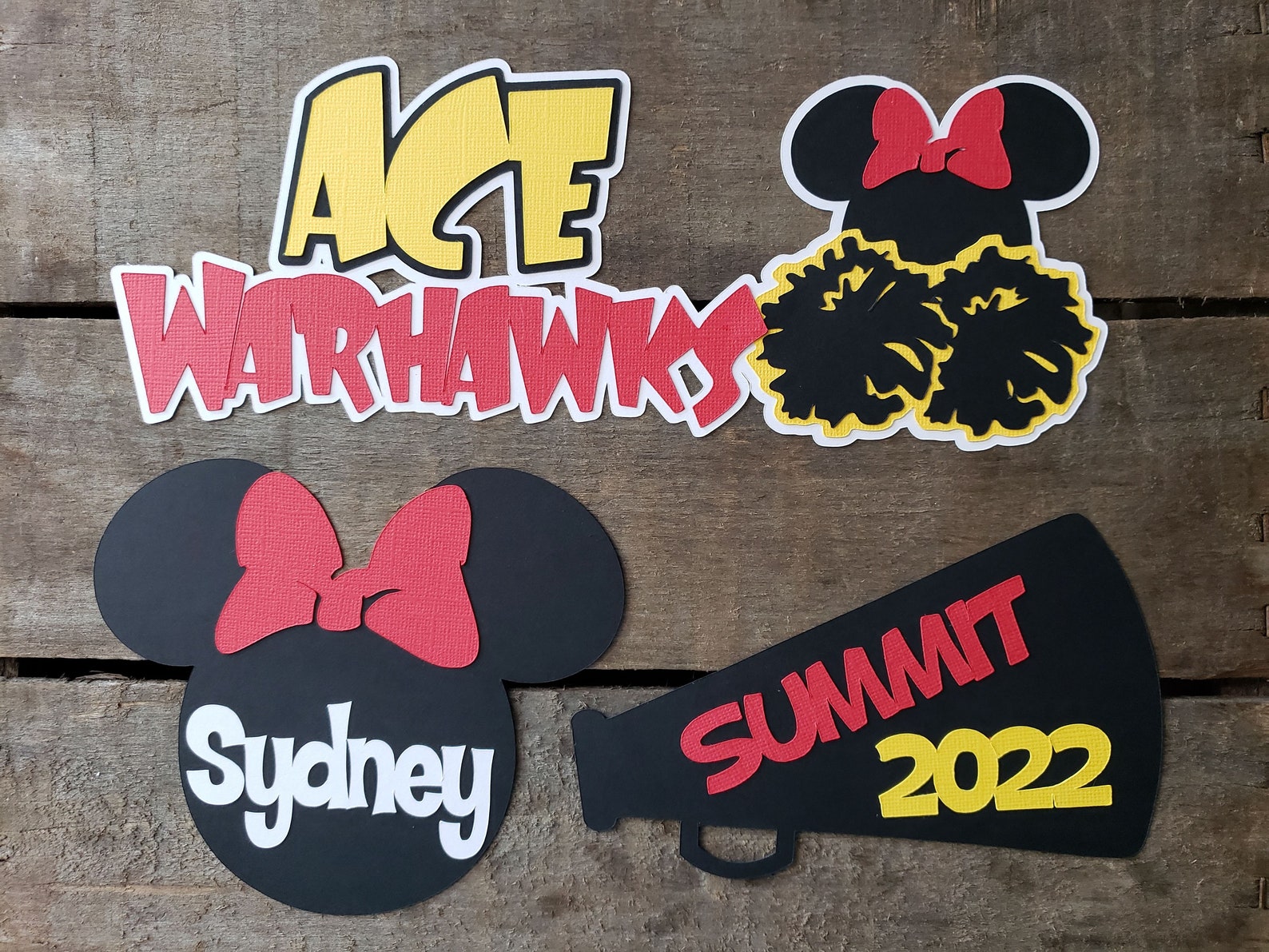 Custom Order Cheer at Disney Scrapbook Embellishments or - Etsy