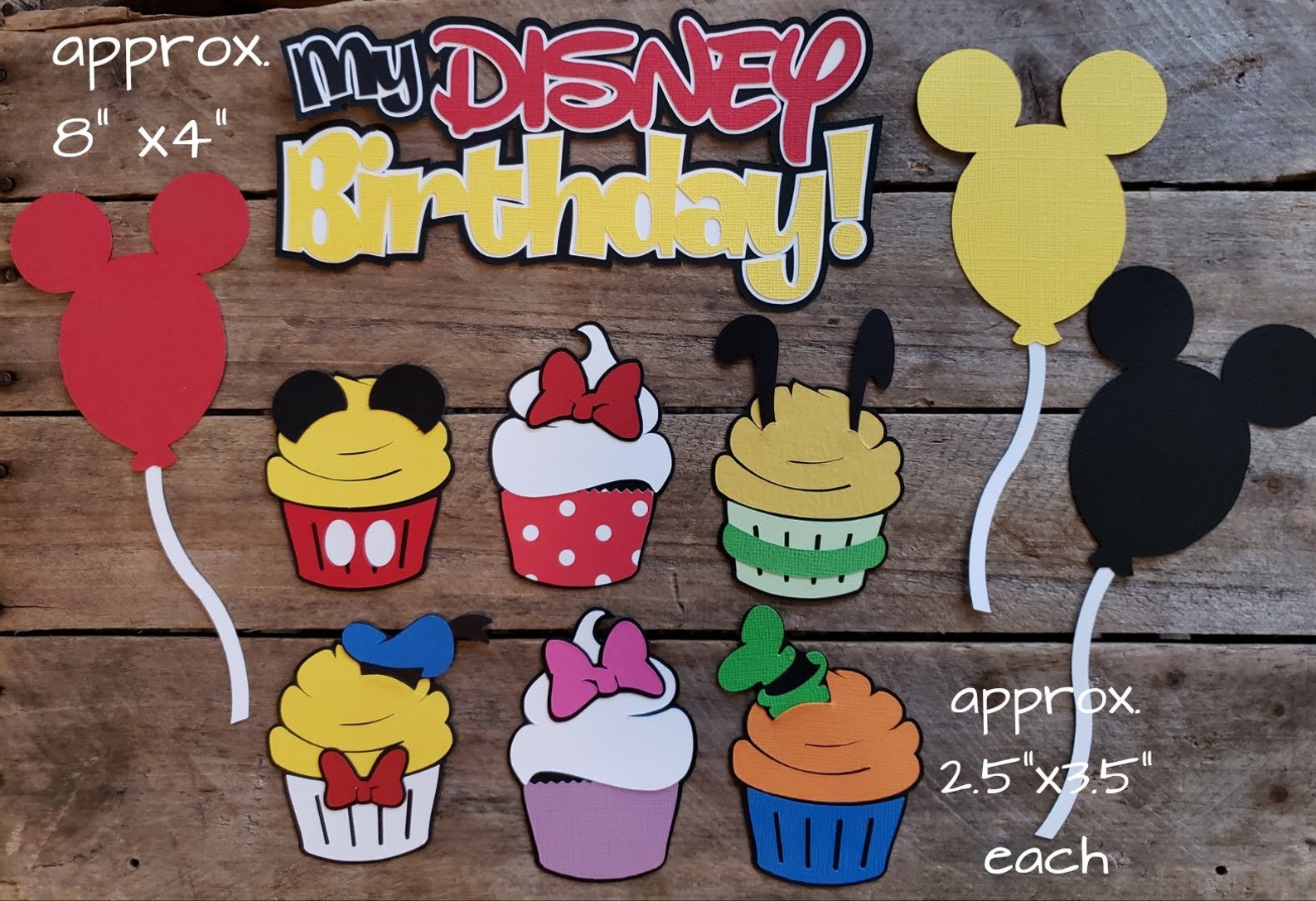 Disney Themed Birthday Scrapbooking Embellishments or Window - Etsy