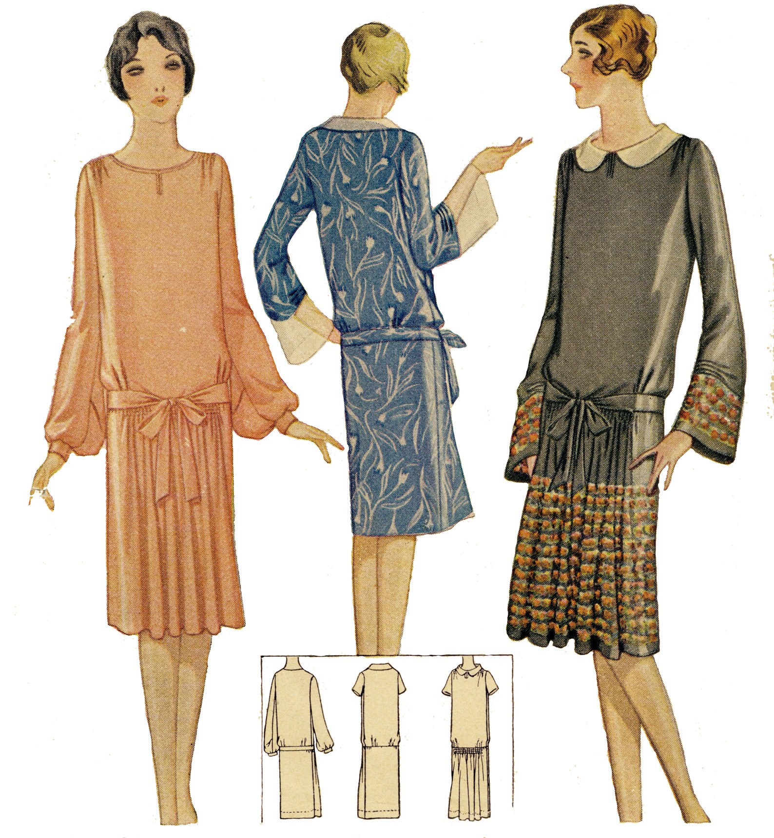 5247 Vintage Sewing Pattern 1920s Dress With Gathered Skirt - Etsy