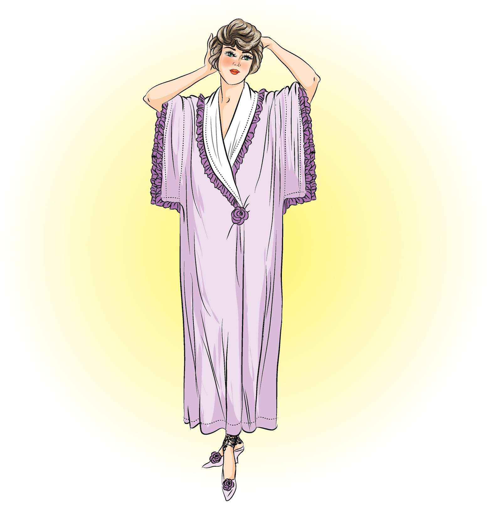 1920s Ladies Negligee Pattern 2914 | Vintage Loungewear Sewing Pattern ...