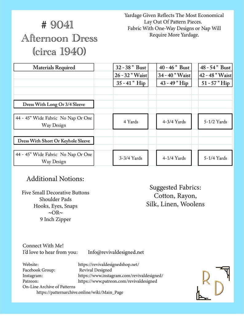 Vintage Sewing Pattern 9041 Dress With Waist Tucks, Full Size Print ...