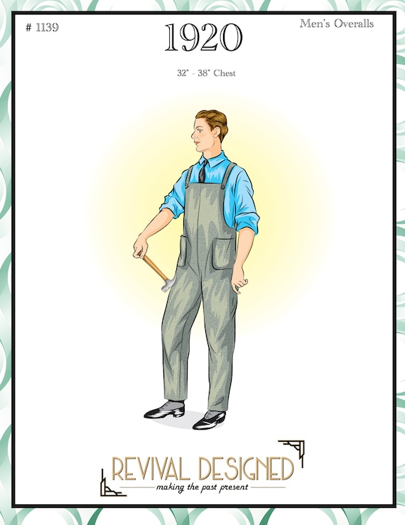 1139 Men's Overalls 1920 Reproduction Vintage Pattern PDF - Etsy