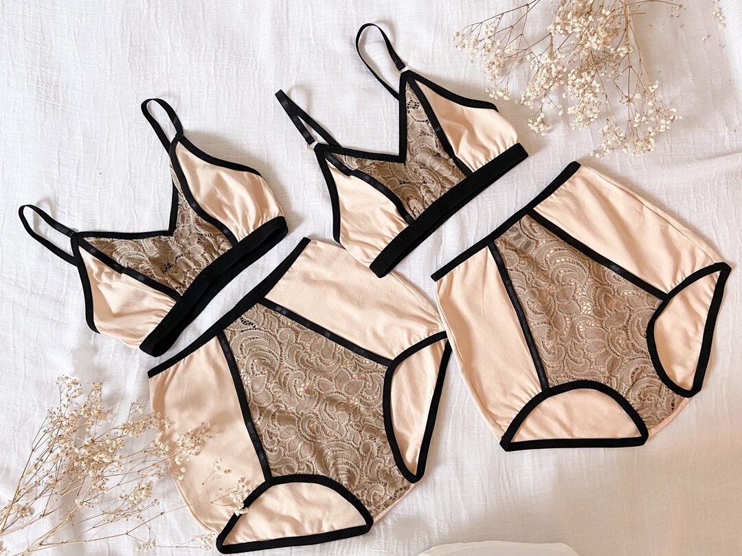 M-L Sizes ROCHELLE BEIGE Lingerie Set / Rockabilly Look Retro Clothes ...