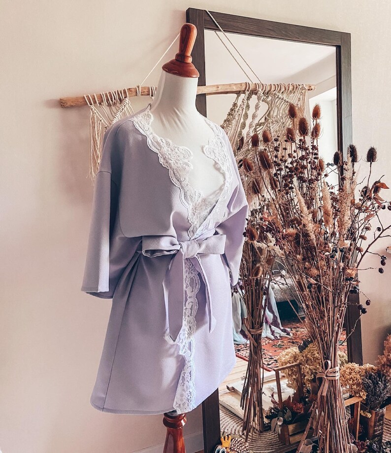 LILAC BRIDAL ROBE / Honeymoon Lingerie / Wedding Night - Etsy