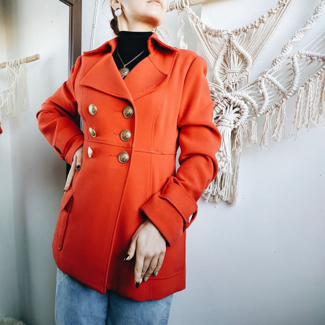 ORANGE FALL JACKET / winter jacket / vintage jacket / | Etsy