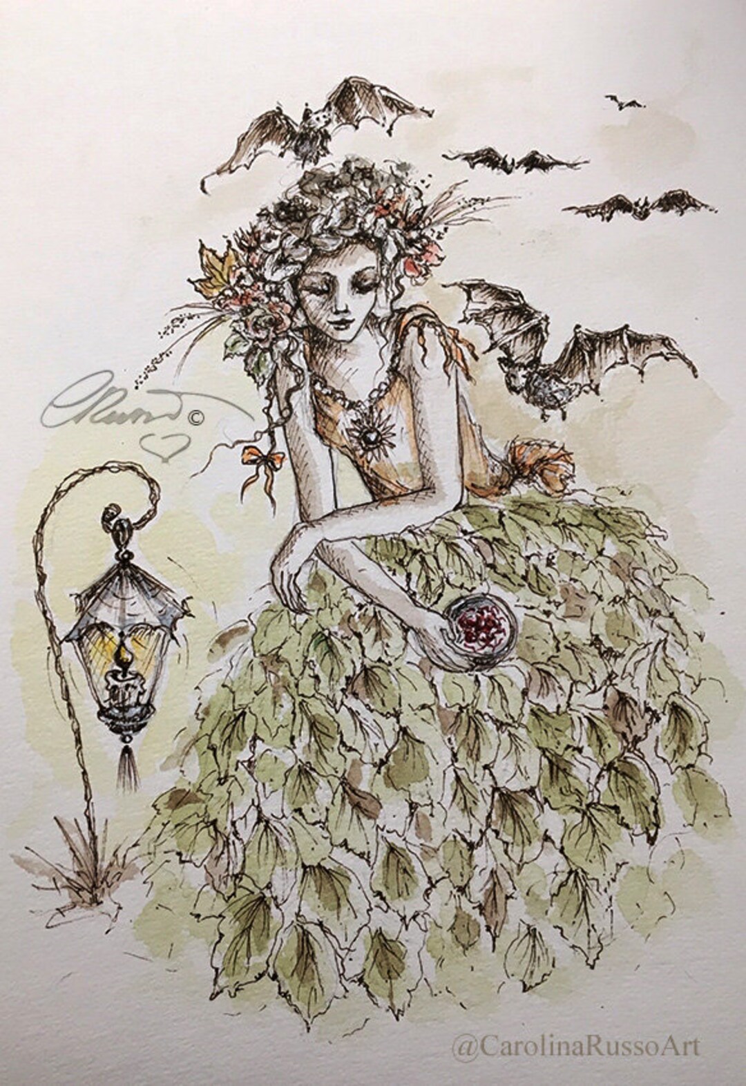 Bats Watercolor Bat's Goddess Fairyland Open Edition - Etsy
