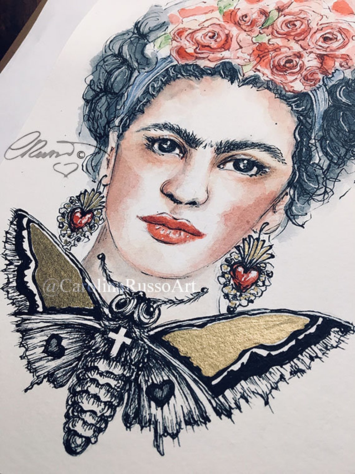 Frida Kahlo, Watercolor Painting, Tribute Fan Art, Limited Edition ...