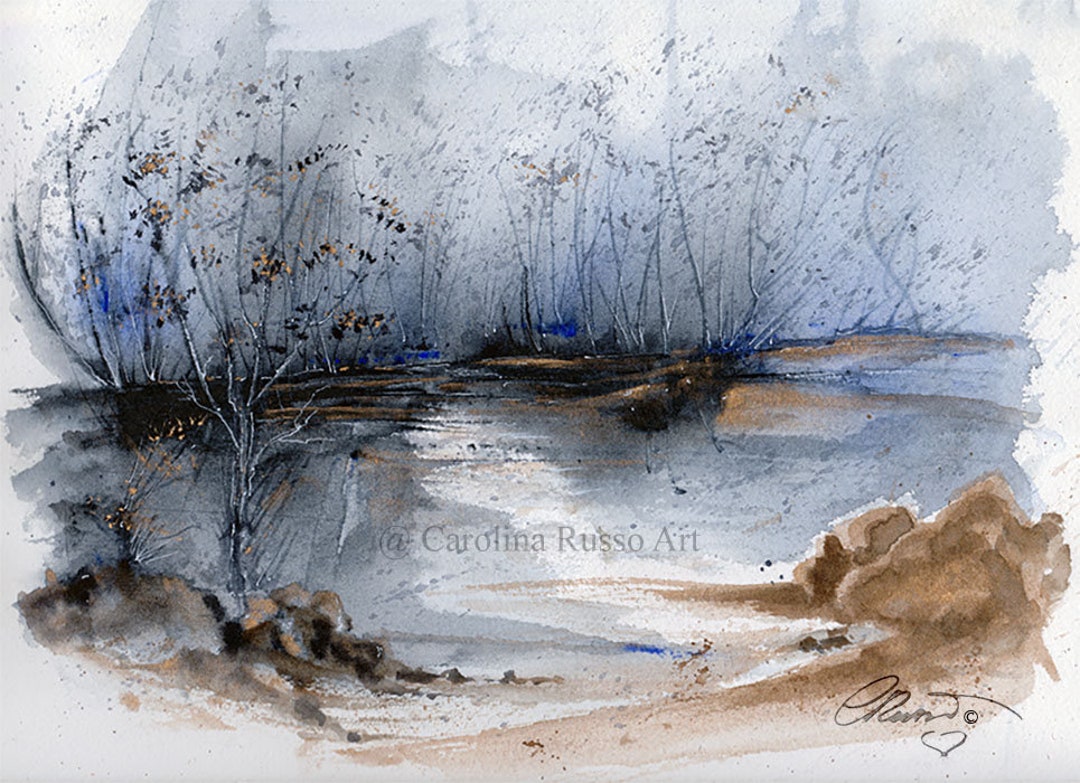 Magical Pond, Watercolor Landscape, Limited Edition Print, Landscape ...