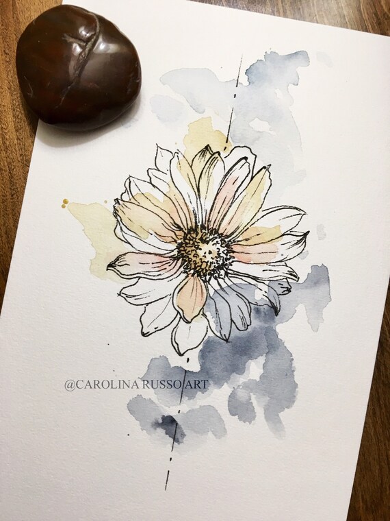 Aster Flower Watercolor Limited Edition Print September | Etsy