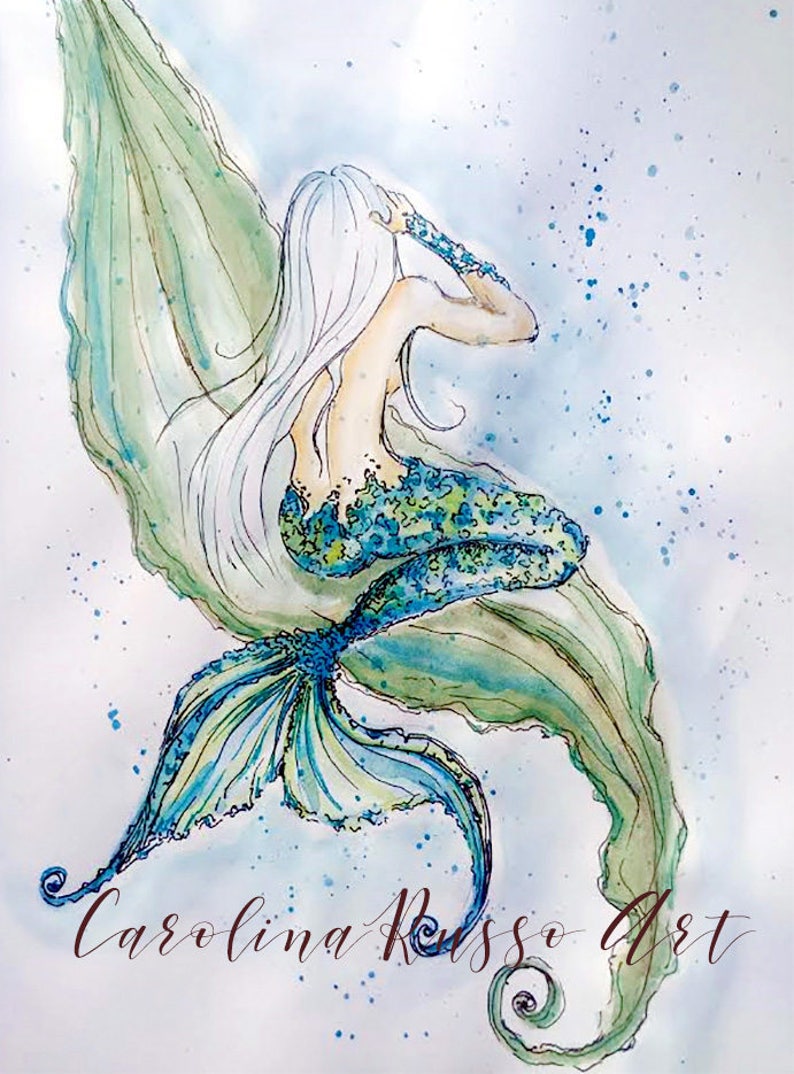 Ethereal Mermaid Limited Edition Print Mermaid Illustration | Etsy