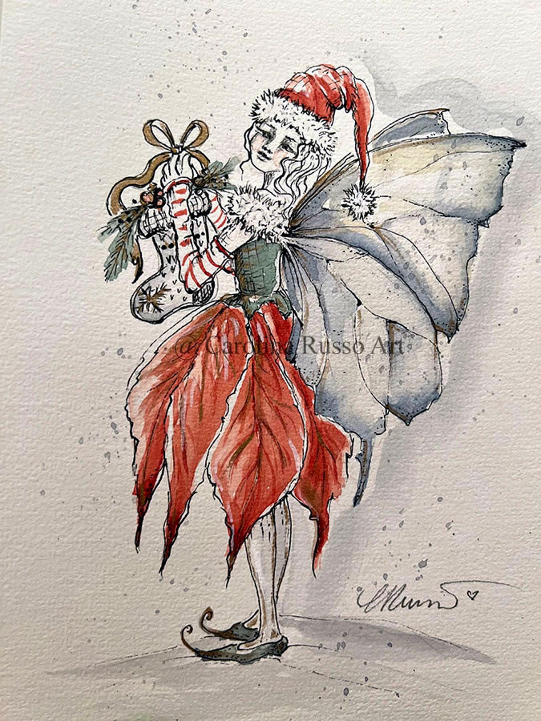 Christmas Fairy, Stocking, Limited Edition Print, Signed Print ...