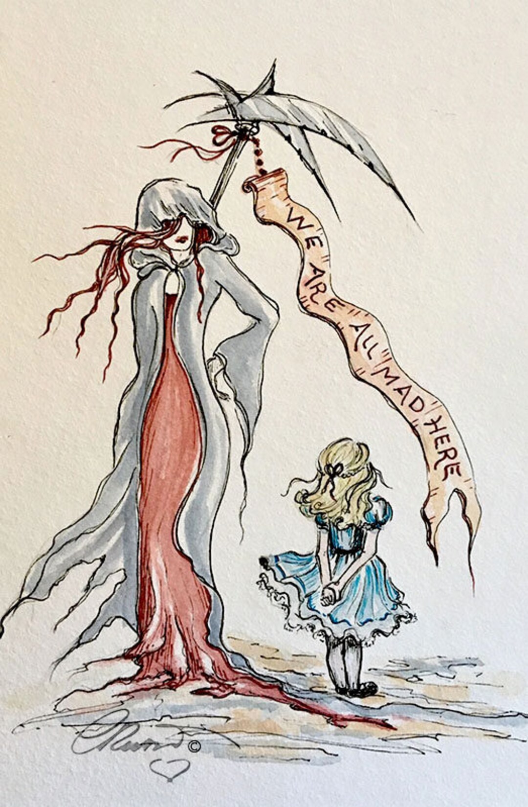 Alice in Wonderland, Grim Reaper, Open Edition Print, Signed Print ...