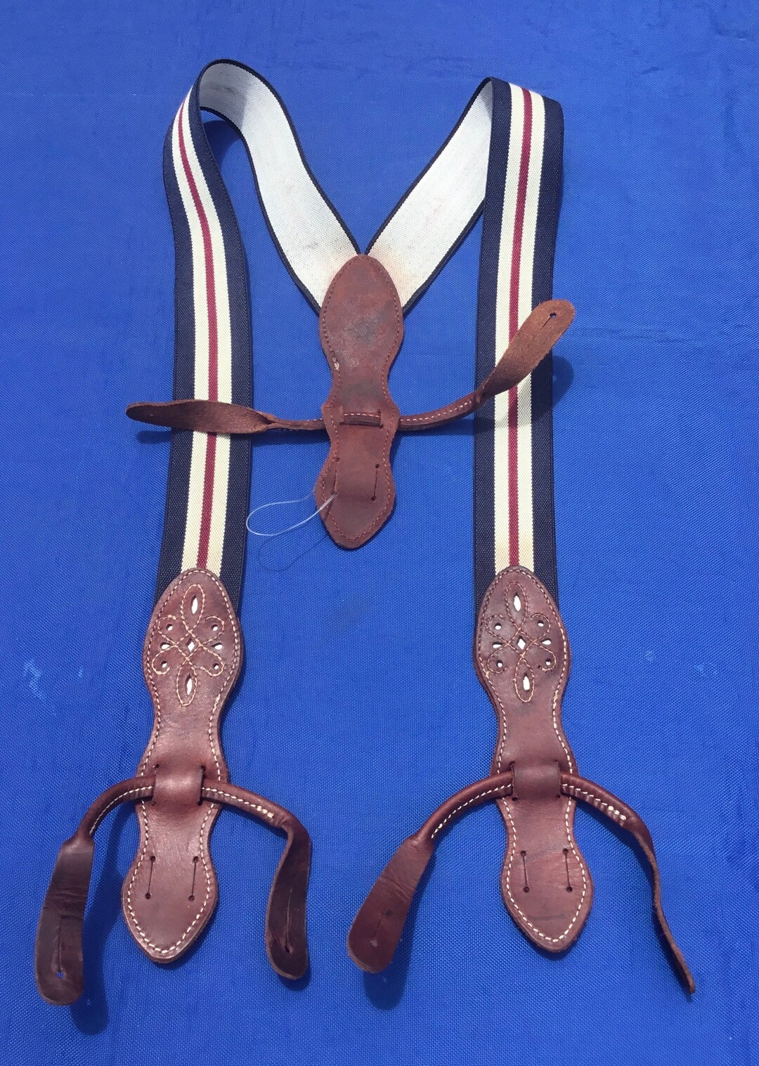 Vintage Spanish Leather Equestrian Suspenders, Handmade Adjustable ...