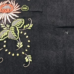 Mid Century 40/50’s Vintage Hand Embroidered Spanish Silk Crepe De ...