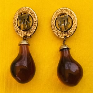 Vintage Spanish Flamenco Oversized Clip on Earrings, Gold Tone With ...