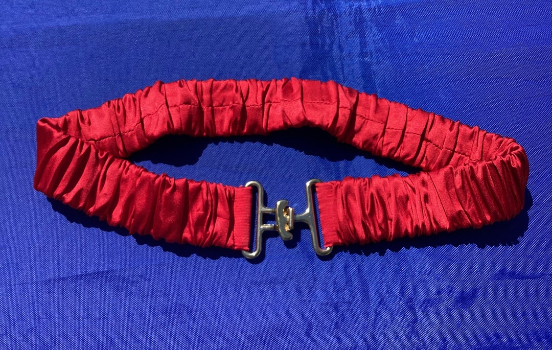Vintage Spanish Red Satin Stretch Belt With Heavy Brass Clasp Min 2563 ...