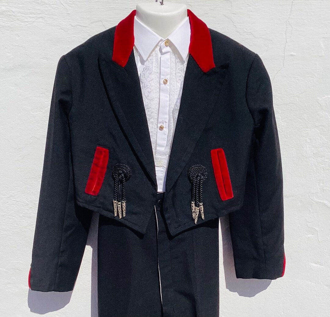Boy’s Vintage Spanish Flamenco/equestrian Riding Jacket Black/red ...