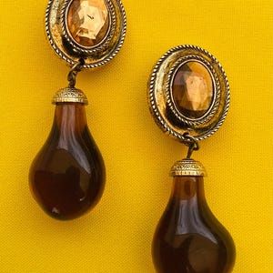 Vintage Spanish Flamenco Oversized Clip on Earrings, Gold Tone With ...