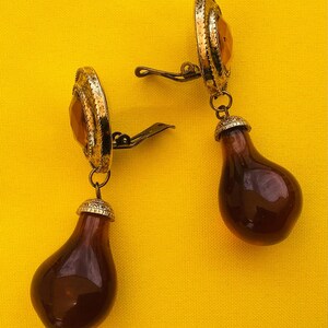 Vintage Spanish Flamenco Oversized Clip on Earrings, Gold Tone With ...