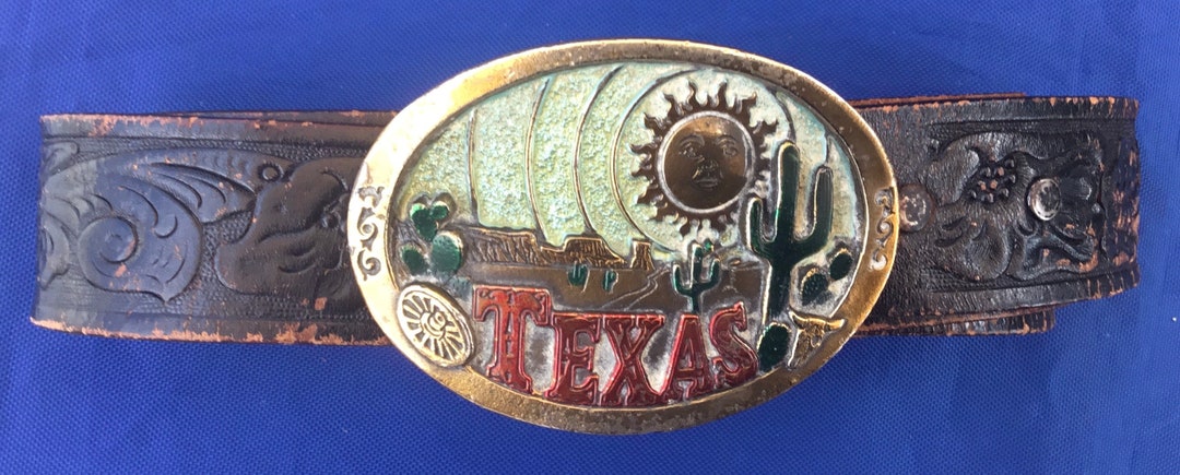 Vintage Belt by the Great American Belt Buckle Co 1980 TEXAS No 150 ...