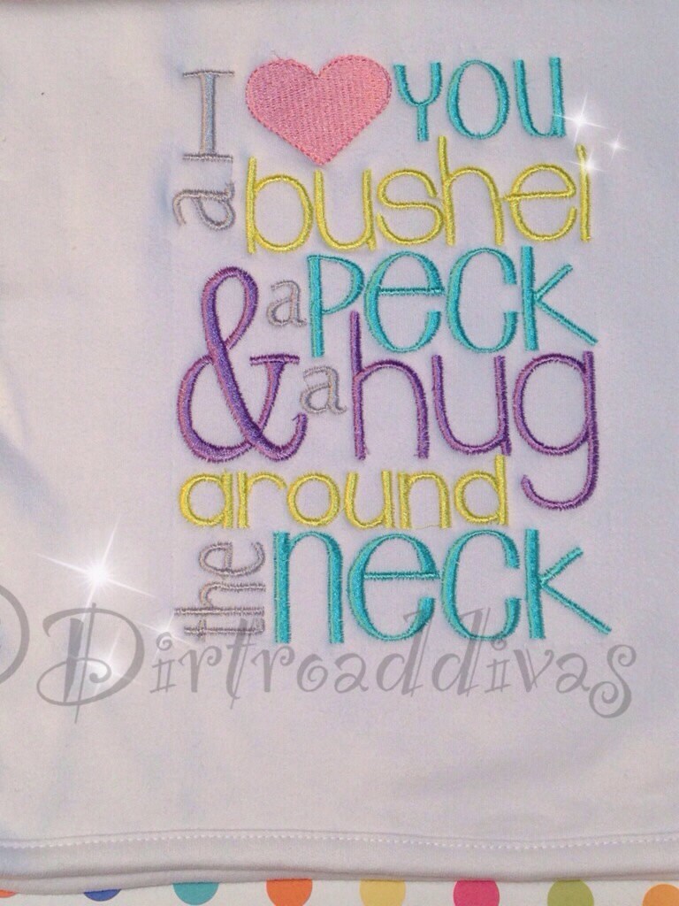 Baby Burp Rag burp cloth I love you a bushel and a peck and a | Etsy