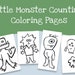 Little Monster Counting Coloring Pages Instant Download - Etsy