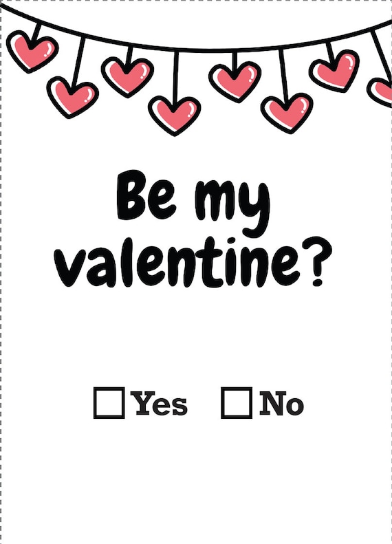 Be My Valentine Check Box Etsy