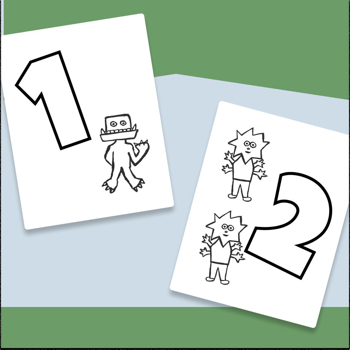 Little Monster Counting Coloring Pages Instant Download - Etsy
