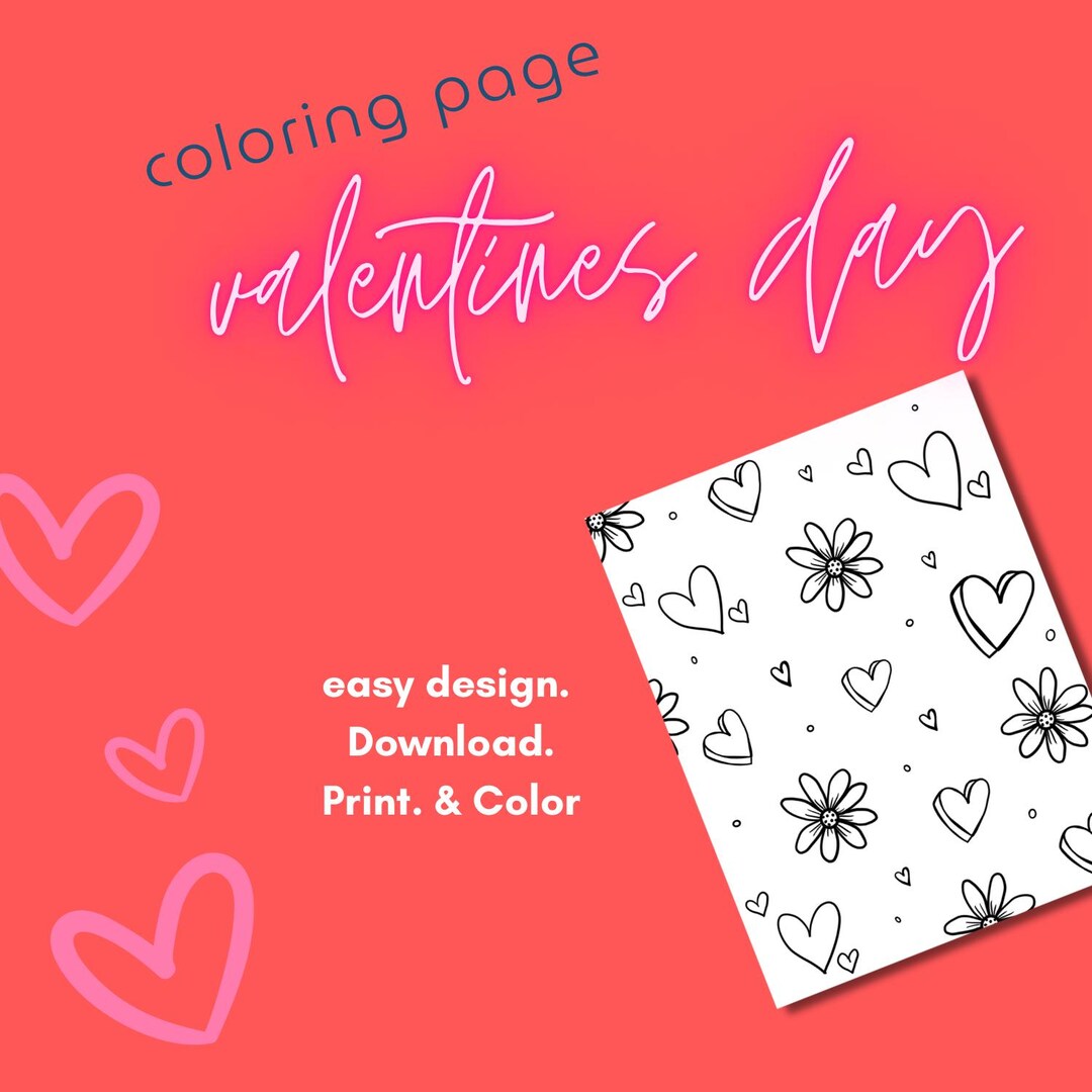 Valentines Coloring Sheet Download - Etsy