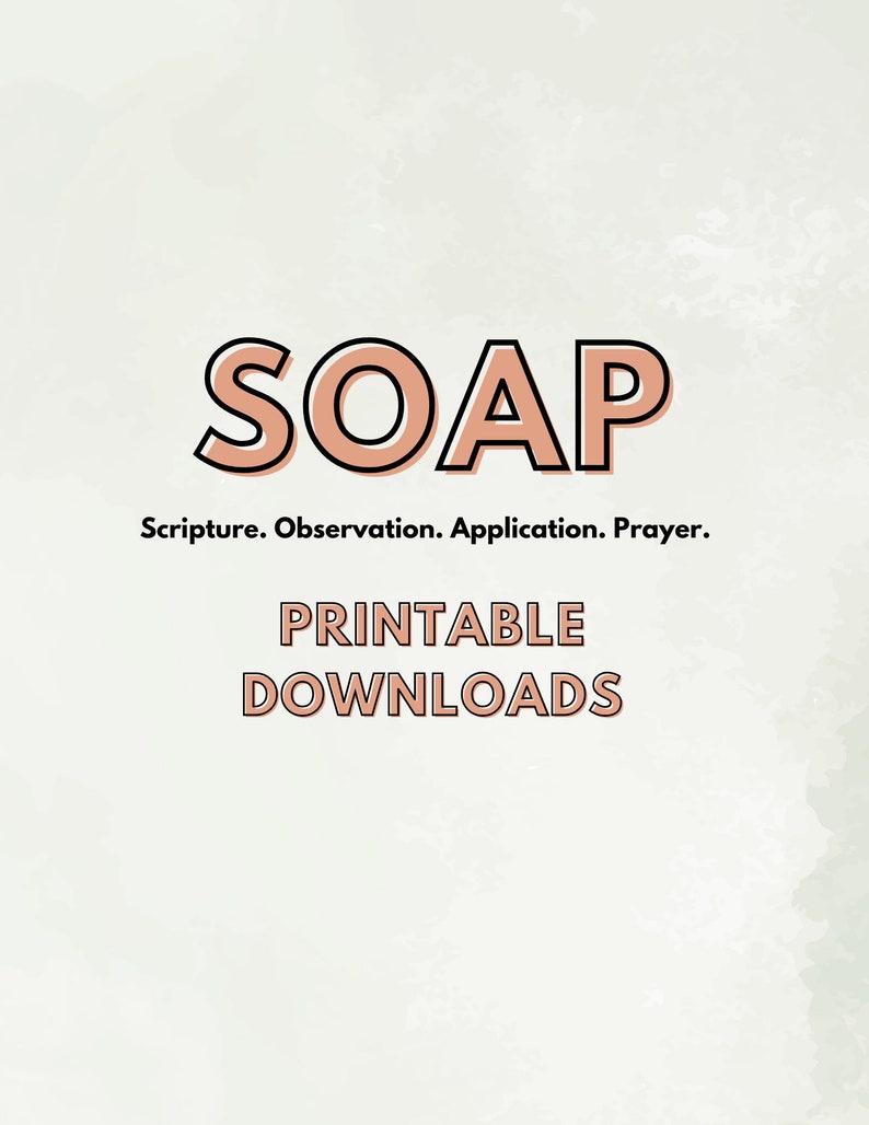 SOAP Bible Study Printable Download - Etsy