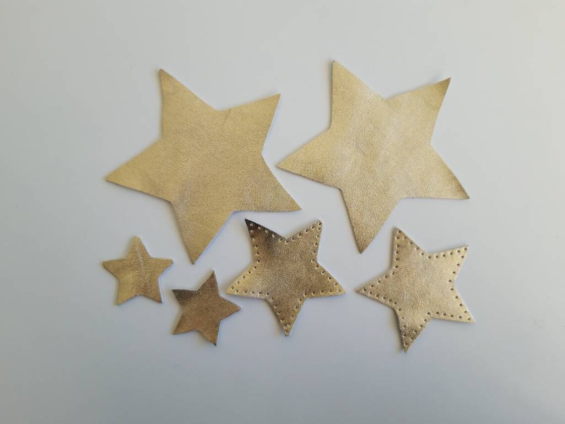 Golden Stars Leather Star Patches Gold Elbow Patches 1 Set | Etsy