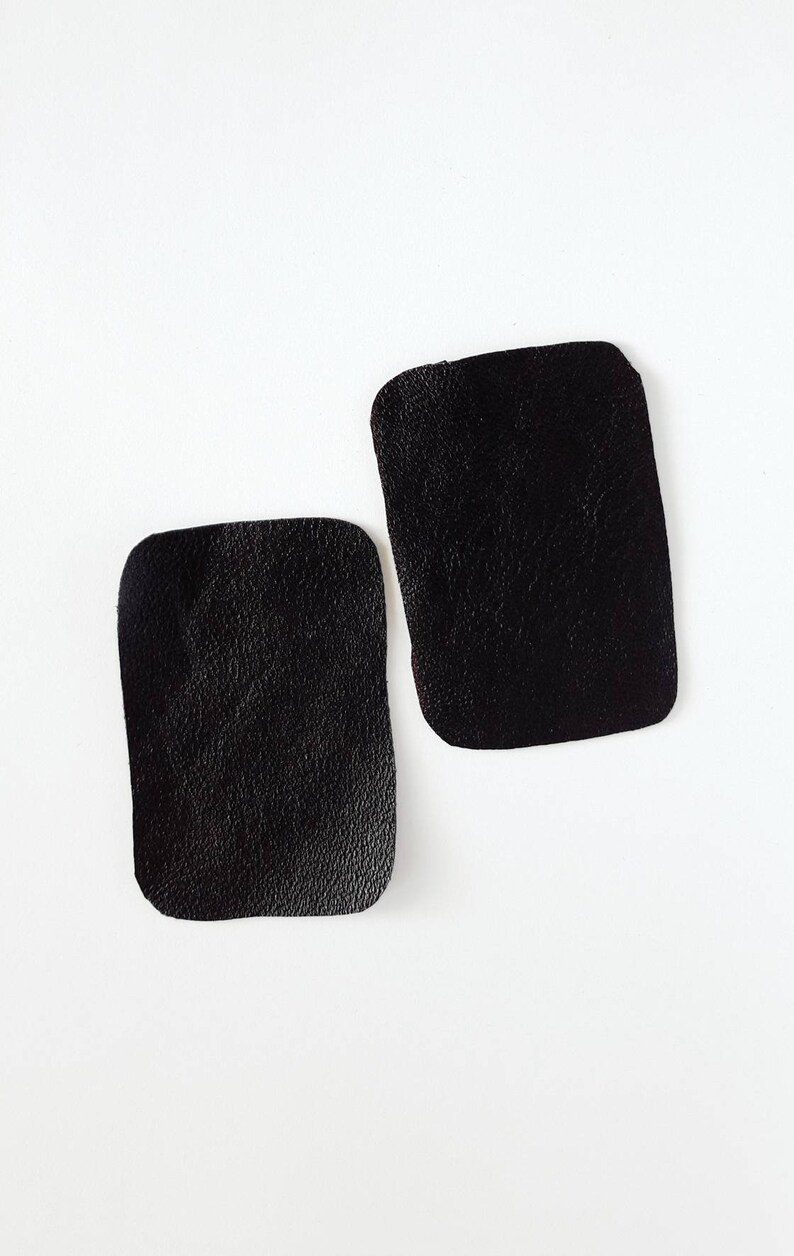 Black Leather Elbow Patches Rectangle Sew on Pads Natural - Etsy