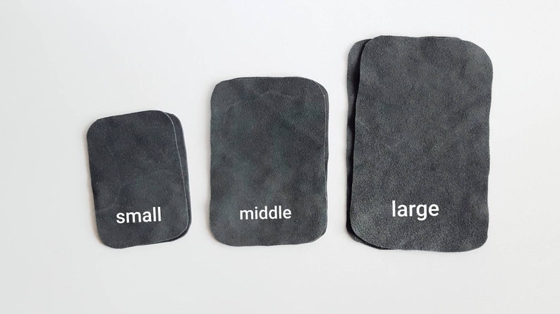 Suede elbow pads gray rectangular leather sew on patches | Etsy