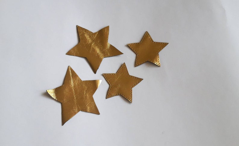 Golden Stars Leather Star Patches Gold Elbow Patches 1 Set | Etsy