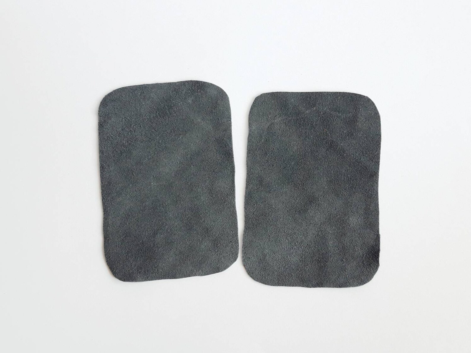 Suede Elbow Pads Gray Rectangular Leather Sew on Patches | Etsy