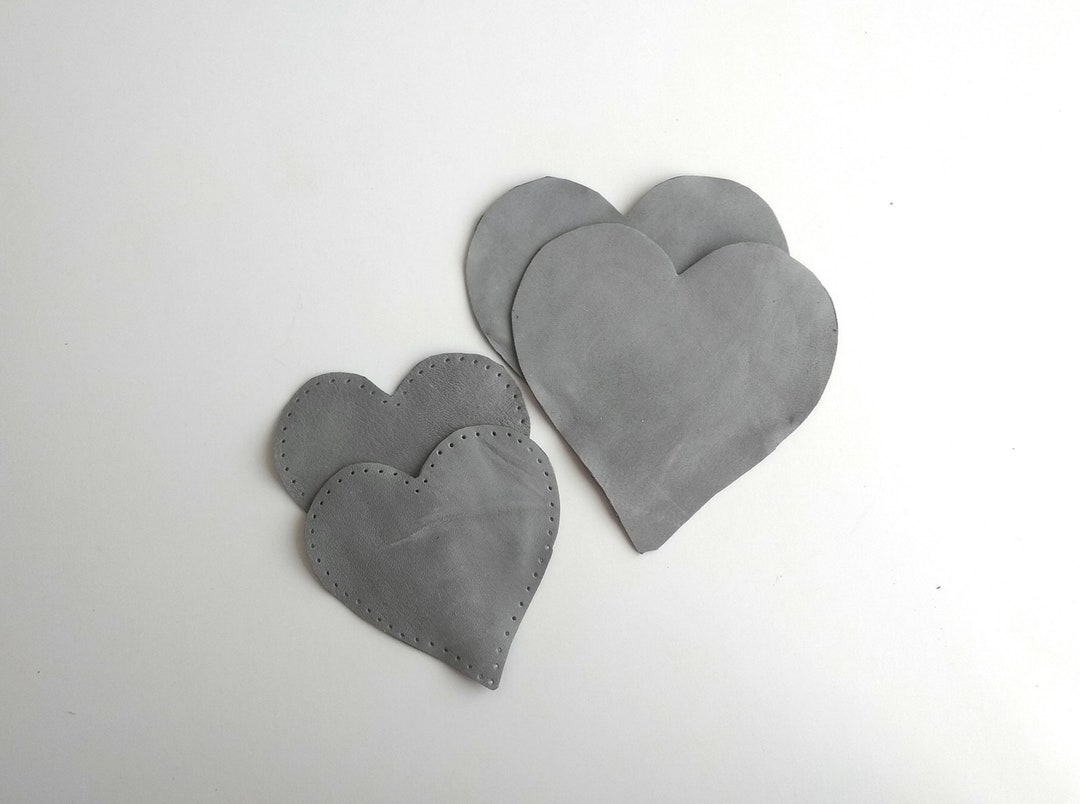 Grey Suede Heart Elbow Patches: Sew-on Leather Applique (set of 2) - Etsy