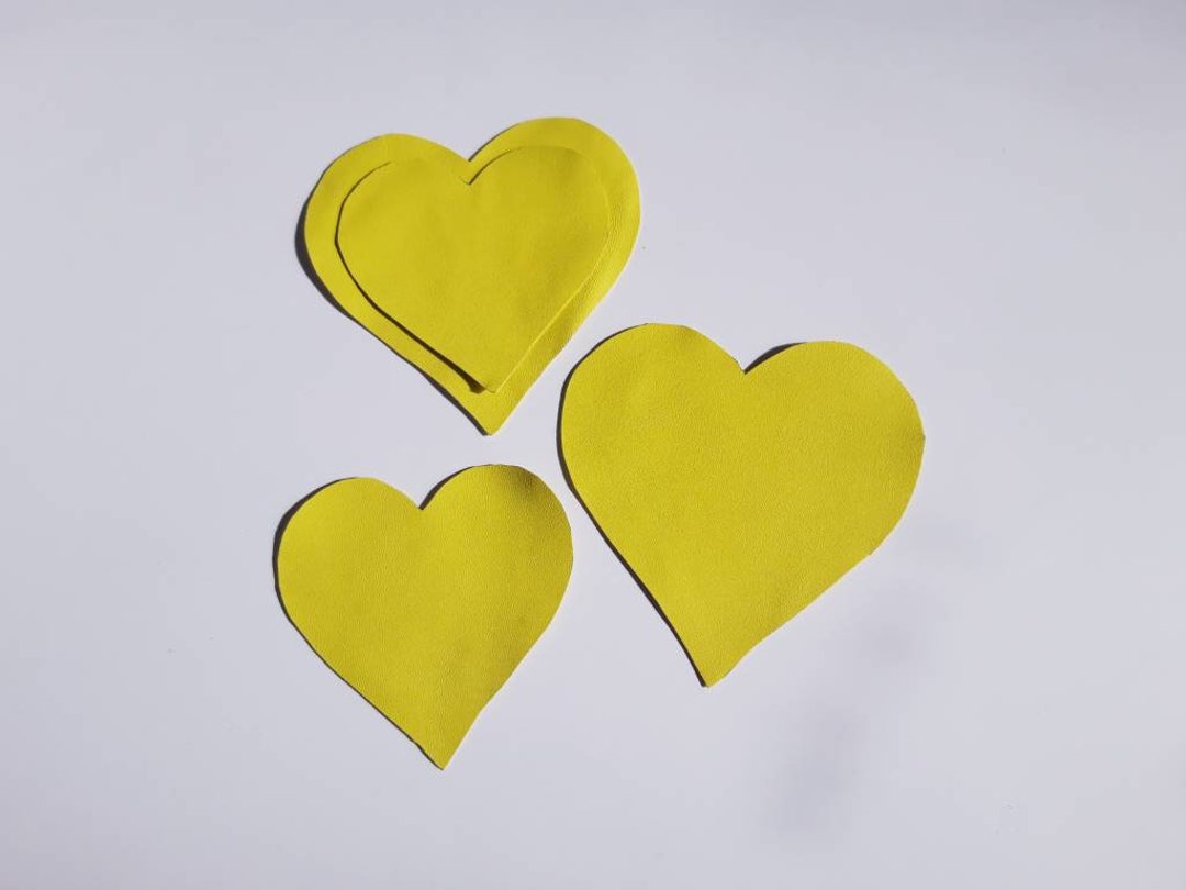 Lime Green Leather Heart, Elbow Patches, Knee Pads, Heart-shaped ...