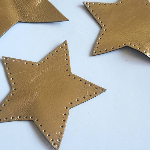 Golden Stars Leather Star Patches Gold Elbow Patches 1 Set | Etsy