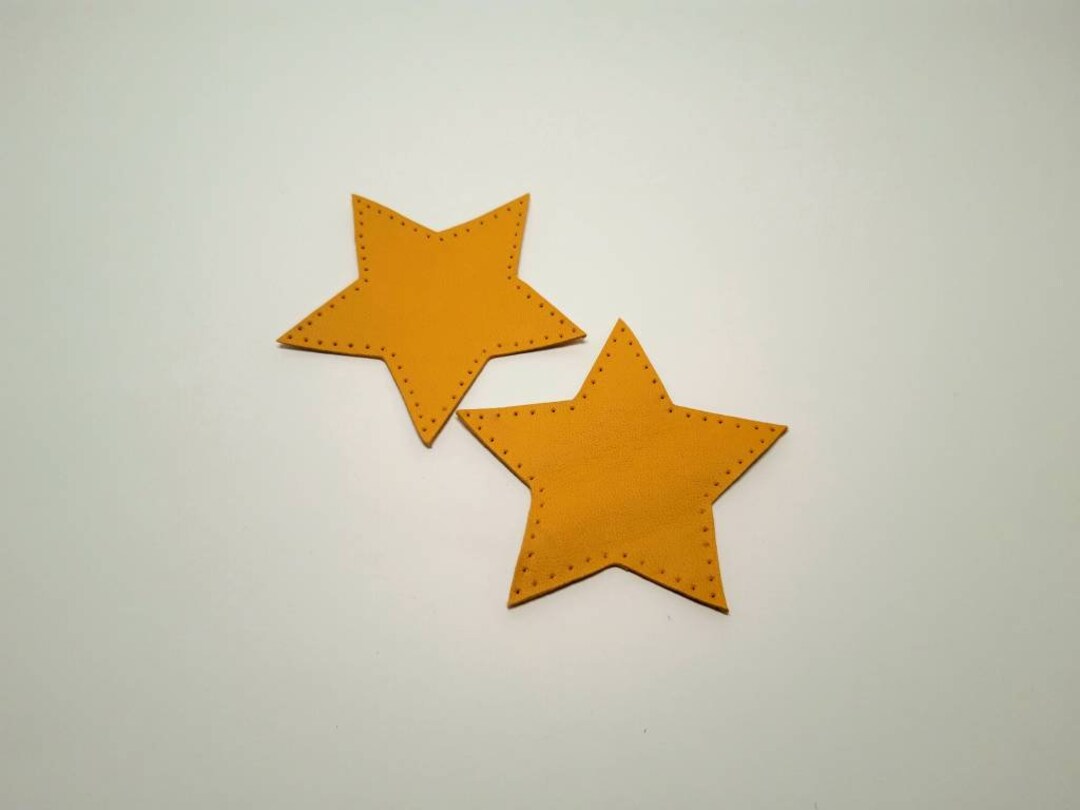 Sunflower Yellow Leather Star Patches: Sew-on Applique (2 Pcs) - Etsy