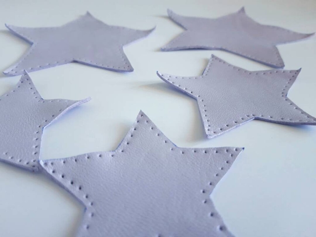 Purple Leather Star Patches: Sew-on Applique (set of 2) - Etsy