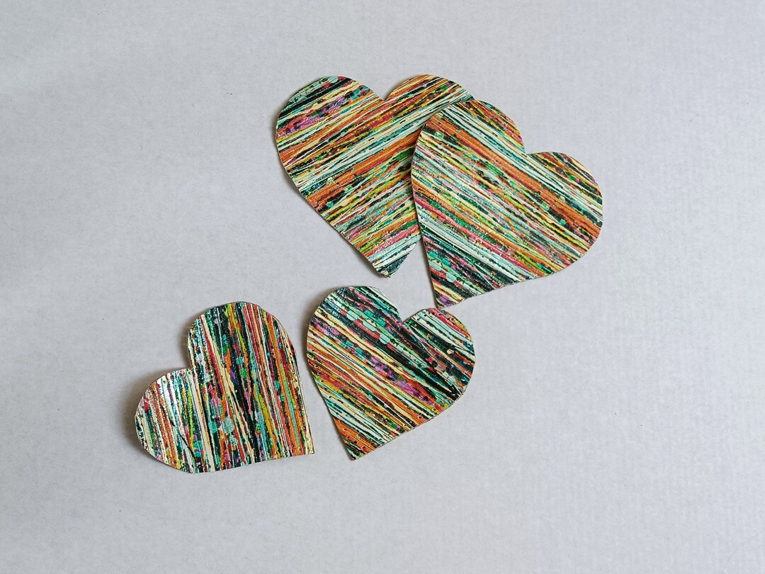 Leather Heart Elbow Patches, Colorful Patches, Heart Applique, Striped ...