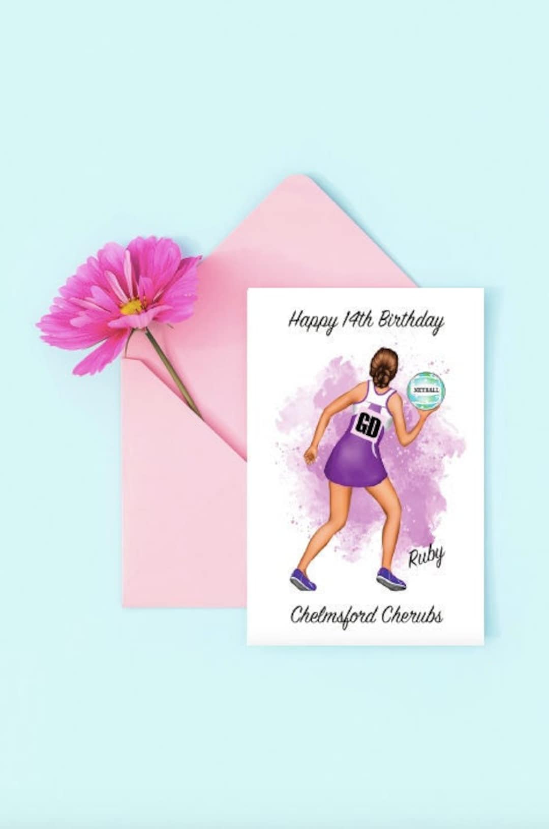 Personalised Netball Player Card -birthday,daughter/sister/best Friend ...