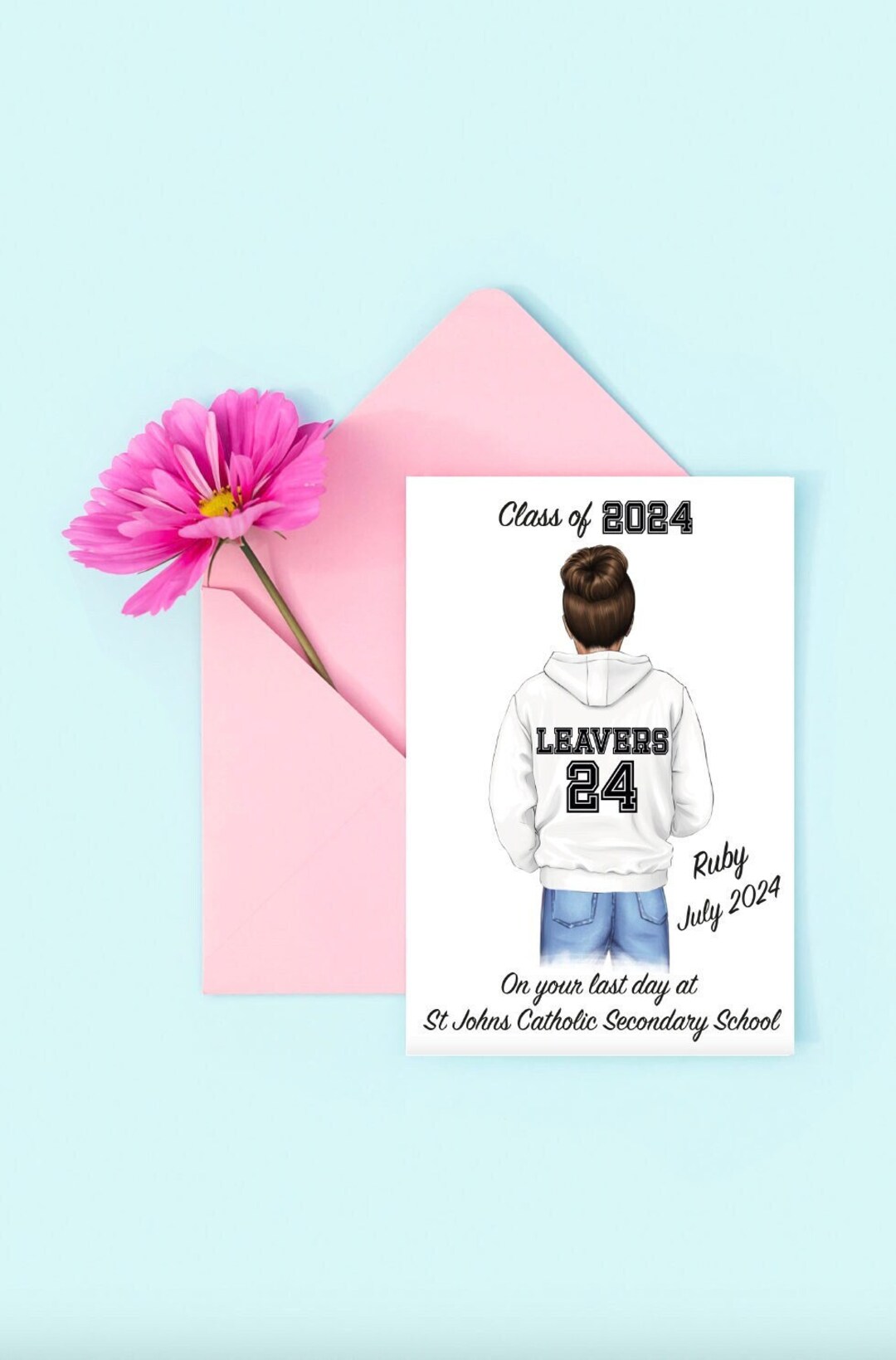 Personalised Female Leavers 2024 Secondary High School Card secondary ...