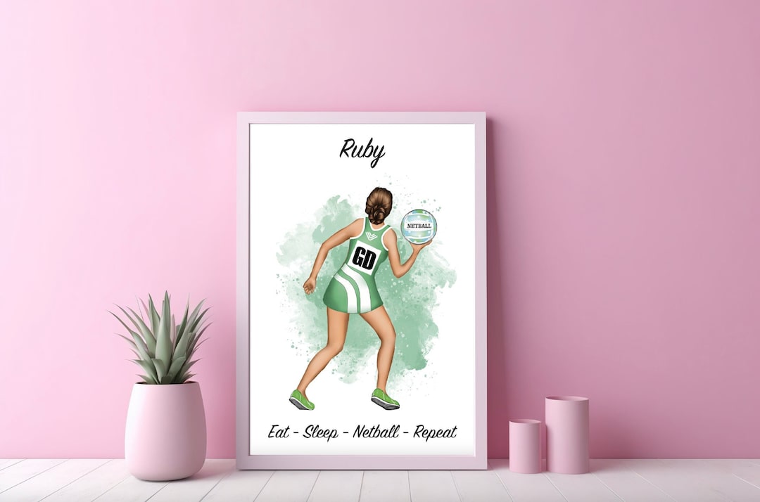 Personalised Netball Eat, Sleep, Netball, Repeat A4 Print -birthday ...