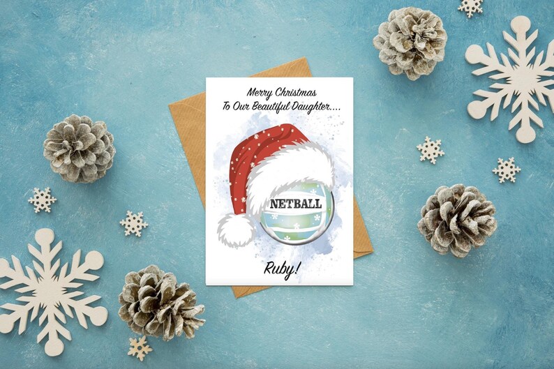 Personalised Christmas Netball Ball Card -daughter/sister/best Friend ...