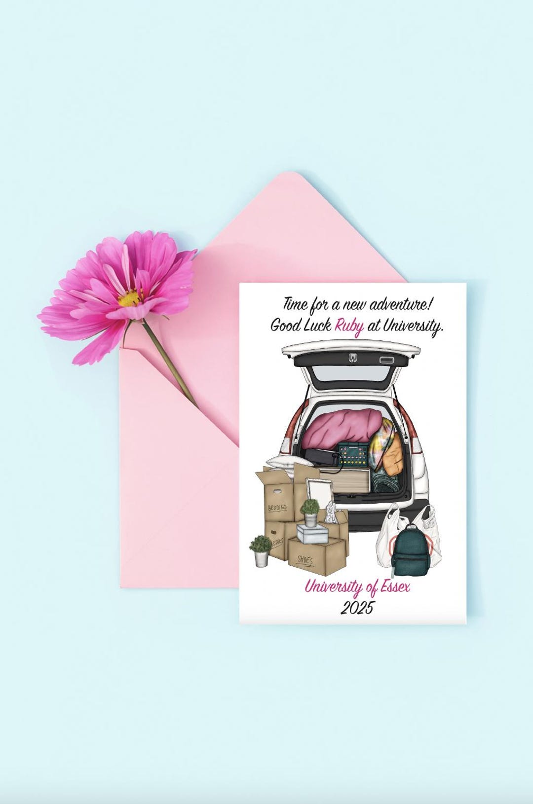 Personalised Good Luck at University Card -off to University, Uni ...