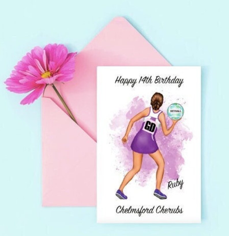 Personalised Netball Player Card -birthday,daughter/sister/best Friend ...