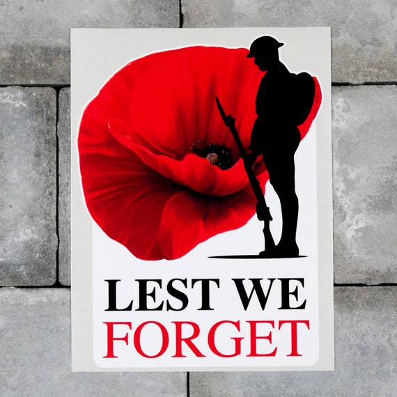 Lest We Forget Remembrance Day Sticker Poppys Wall or - Etsy UK